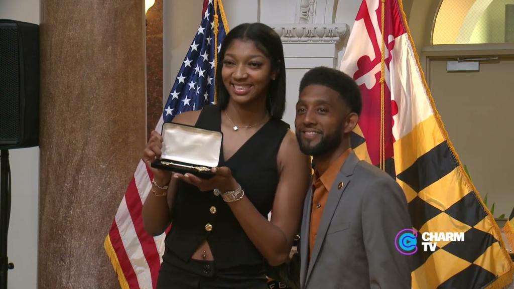 Mayor Scott Presents Angel Reese With a Key to The City; July 18, 2023 ...